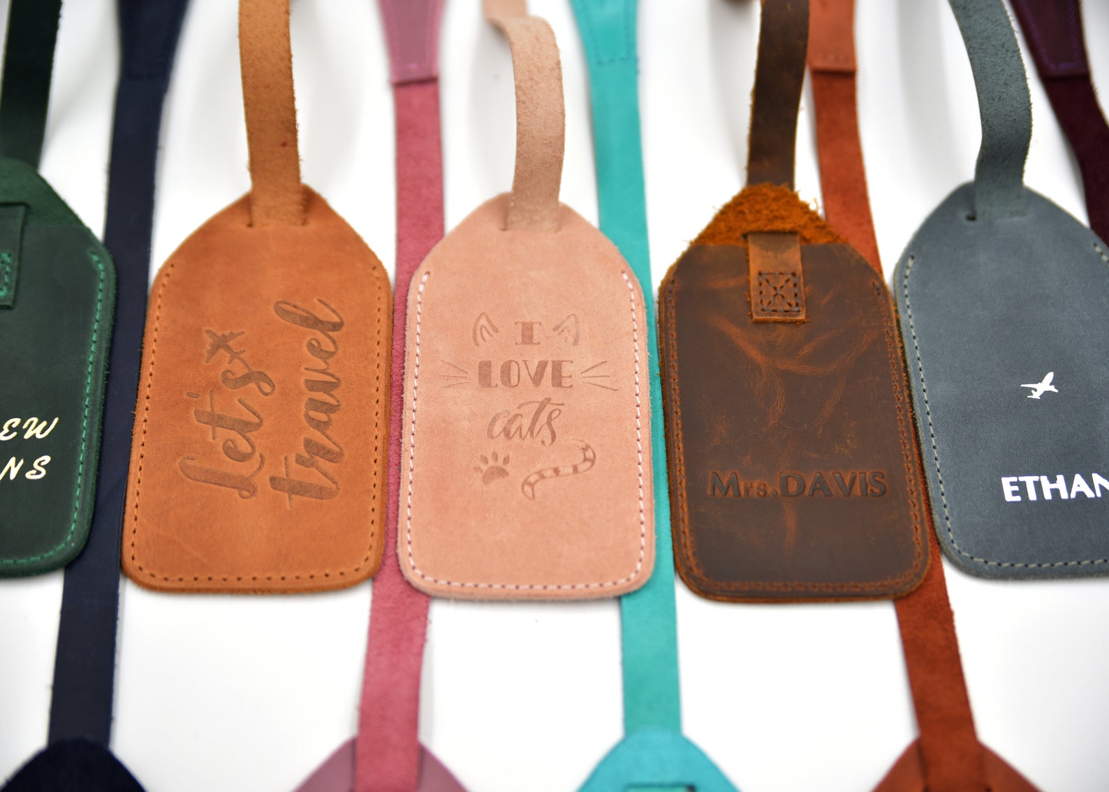 Personalized Leather Custom Luggage Tag Leather Travel | Etsy