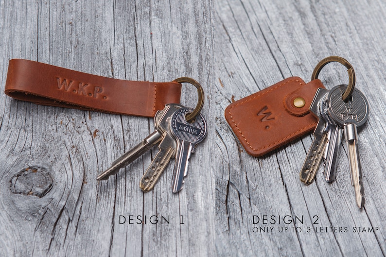 Personalized Leather Keychain Leather Monogram Keychain for - Etsy