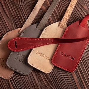 Personalized Leather Custom Luggage Tag, Leather Travel Accessories and ...