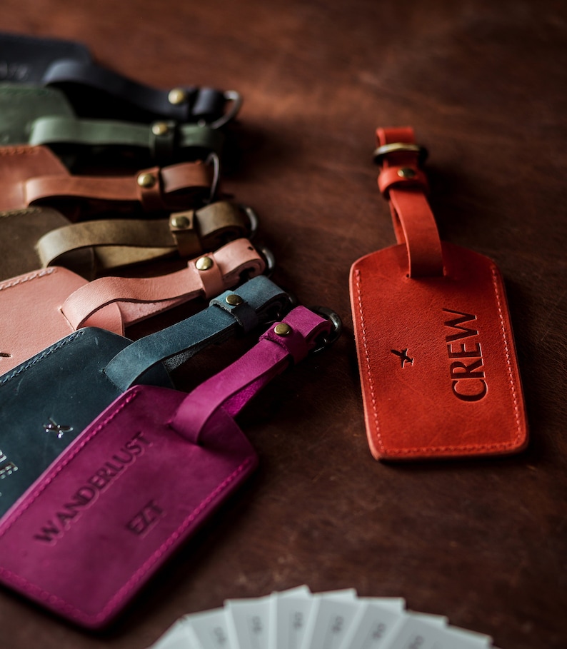 Personalized Leather Luggage Tag Personalized Travel Gift - Etsy