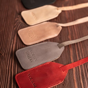 Personalized Leather Custom Luggage Tag, Leather Travel Accessories and ...