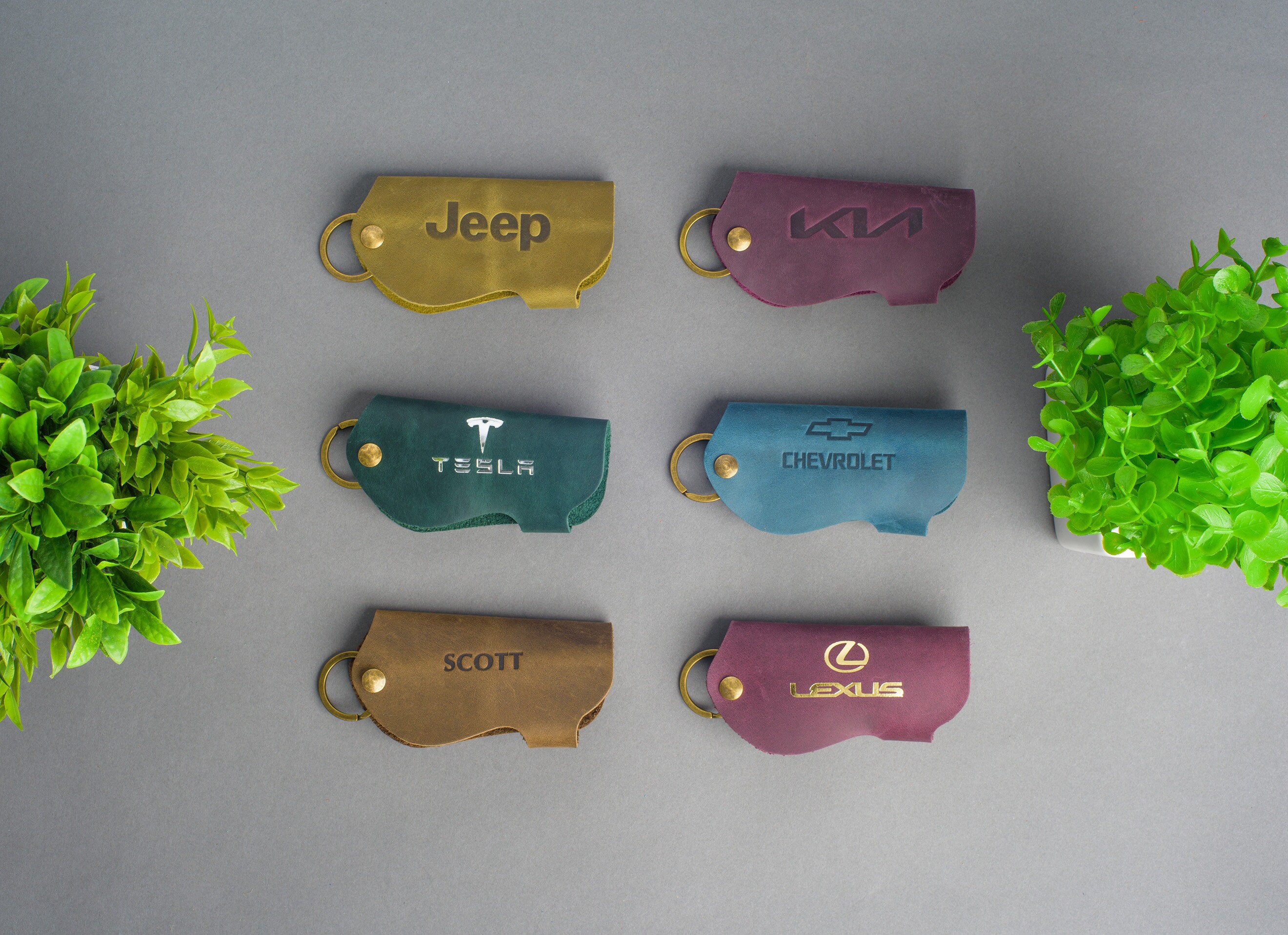 Leather Keychain, Personalized Key Chain, Custom Personalized Key Case ...