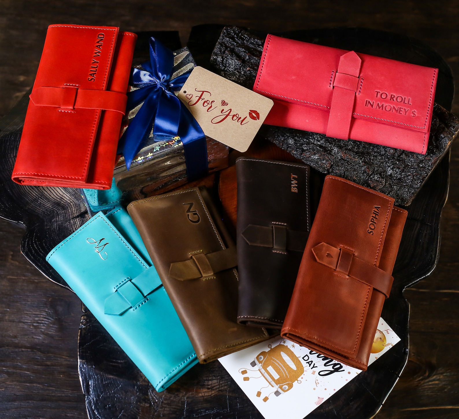 Leather Wallet Minimalist Wallet Slim Women Wallet | Etsy