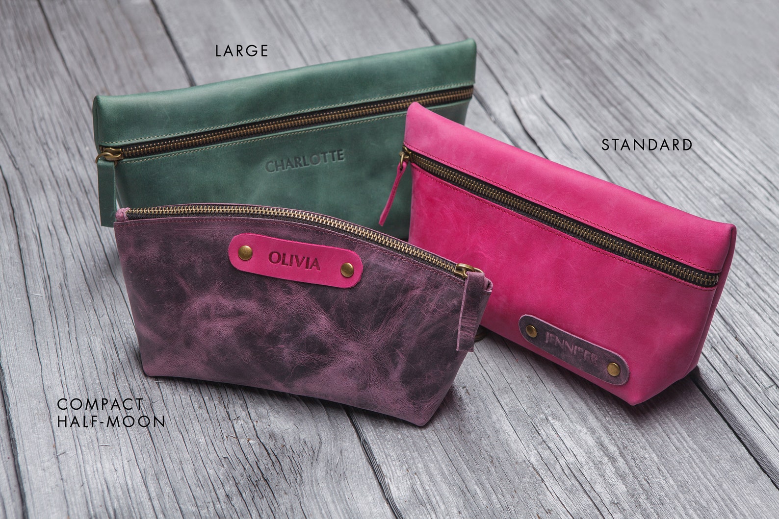 Leather makeup bag personalized Bridesmaid gift 3rd | Etsy