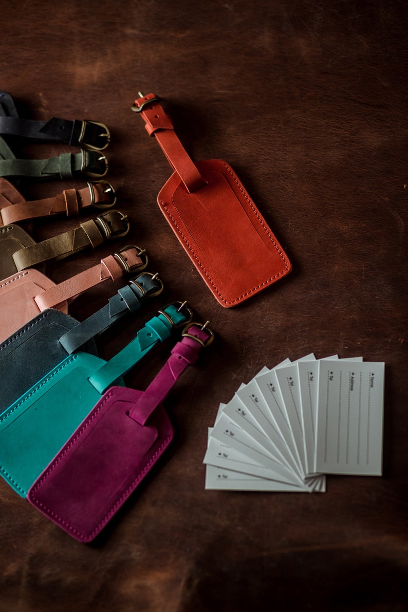 Personalized Leather Luggage Tag Personalized Travel Gift - Etsy