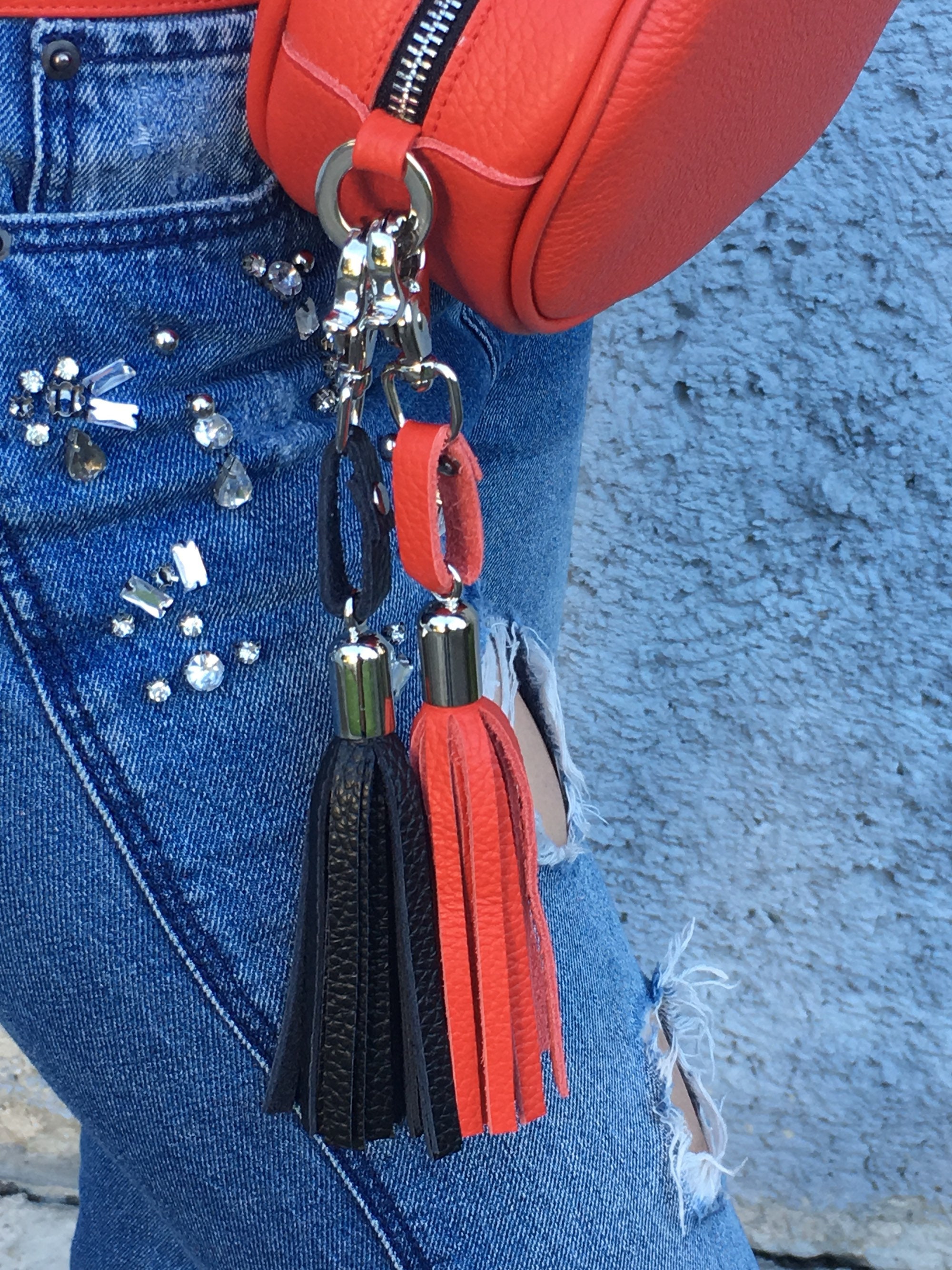 Red leather fanny pack for women belt bag hip bag | Etsy