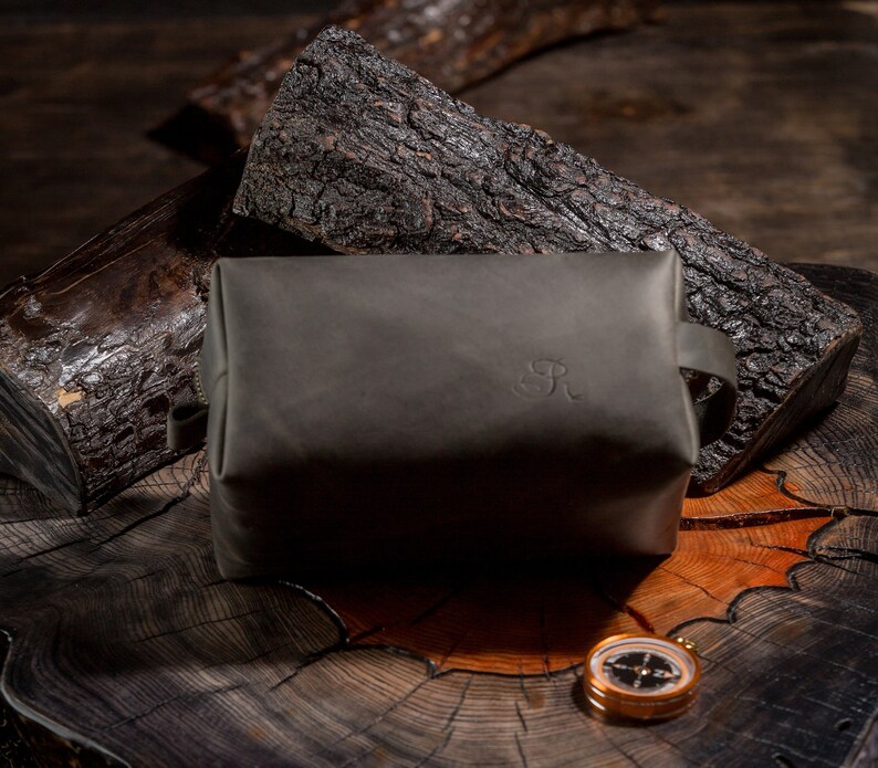 3rd Anniversary Gifts for Men Monogram Dopp Kit Shaving Bag | Etsy