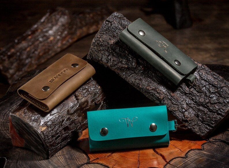 Leather Key Case Personalized Key Holder Key Wallet Gifts - Etsy