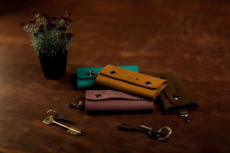 Custom Key Holder Key Wallet for Women and Men Monogrammed - Etsy