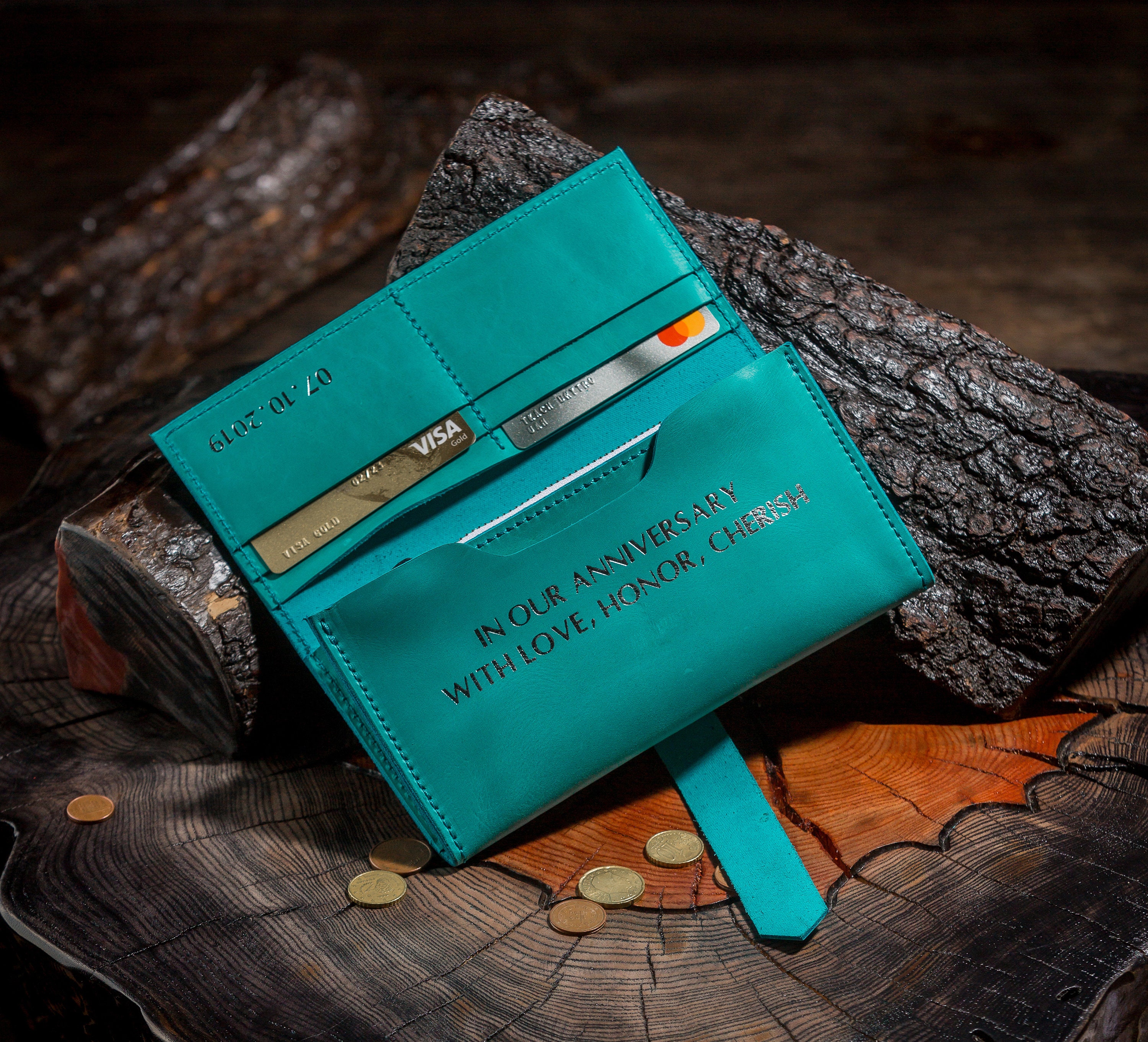 Leather wallet woman Personalized leather wallet woman Slim | Etsy