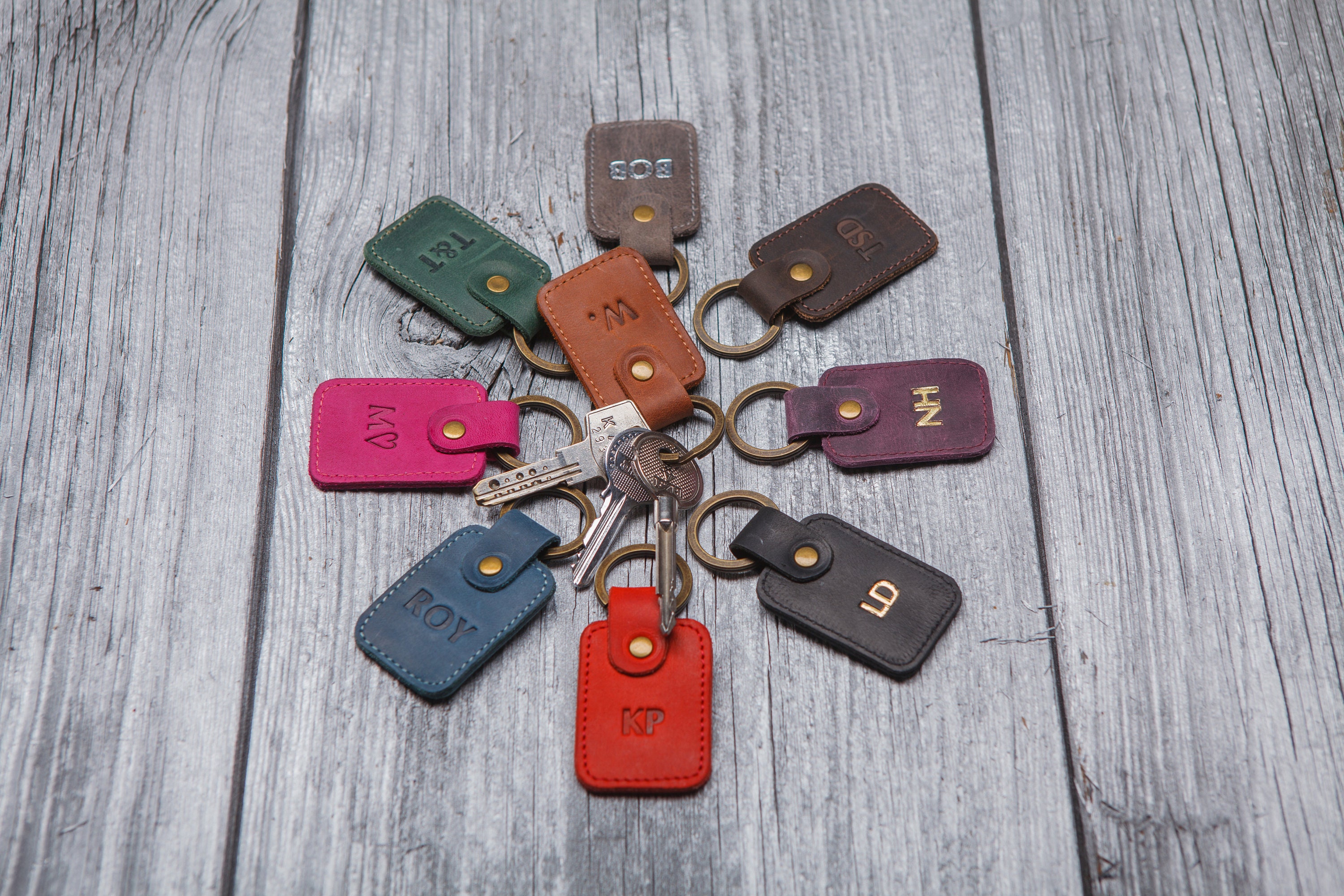 Personalized Leather Keychain Custom Key Chain Monogram Key - Etsy Canada