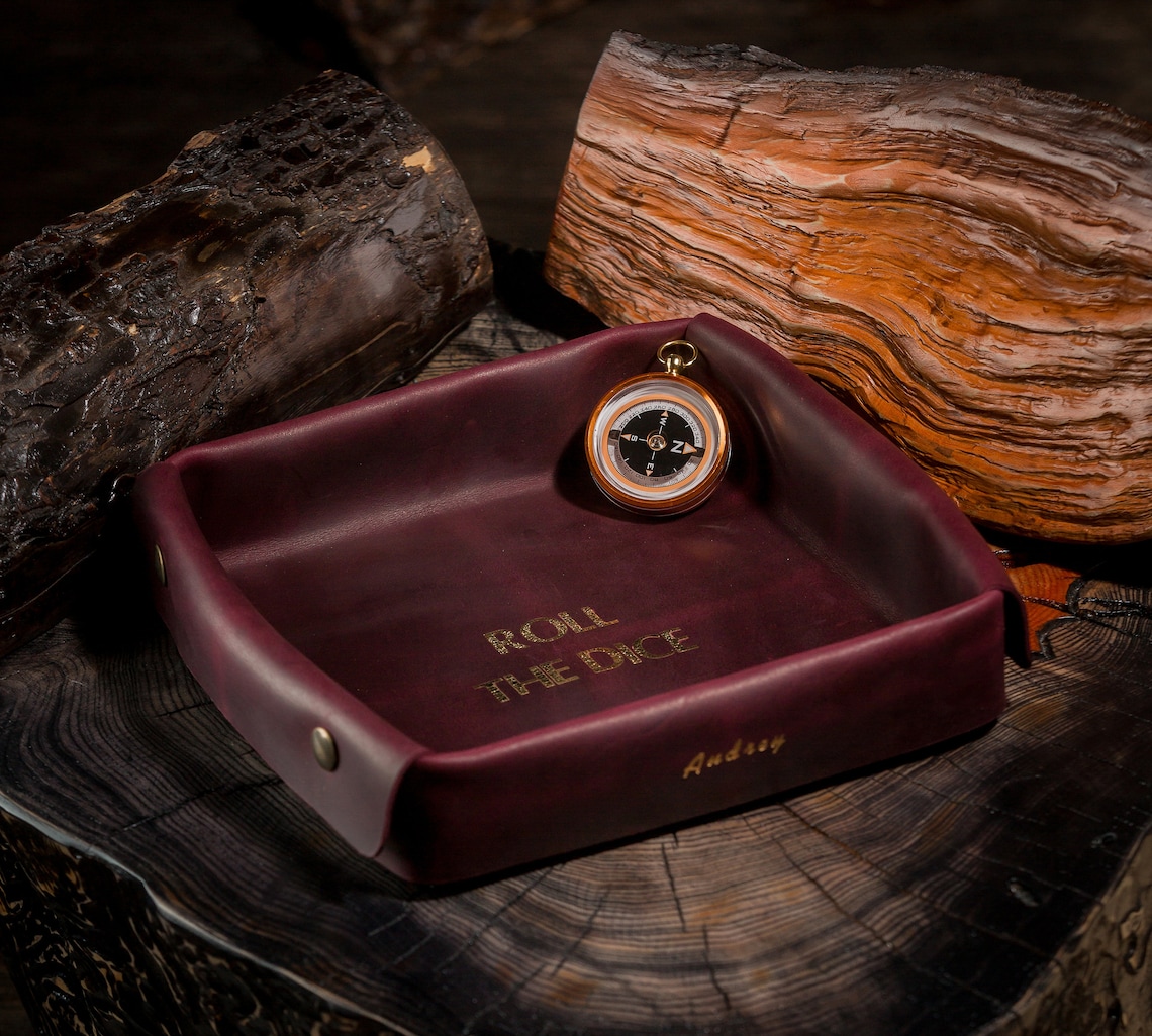 Custom Leather Valet Tray Personalized Home Decor | Etsy