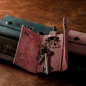 Custom Key Holder Key Wallet for Women and Men Monogrammed - Etsy