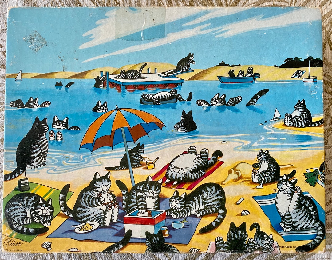 Vintage 1980's B Kliban Cat "the Cat Days of Summer" Jigsaw Puzzle by B ...
