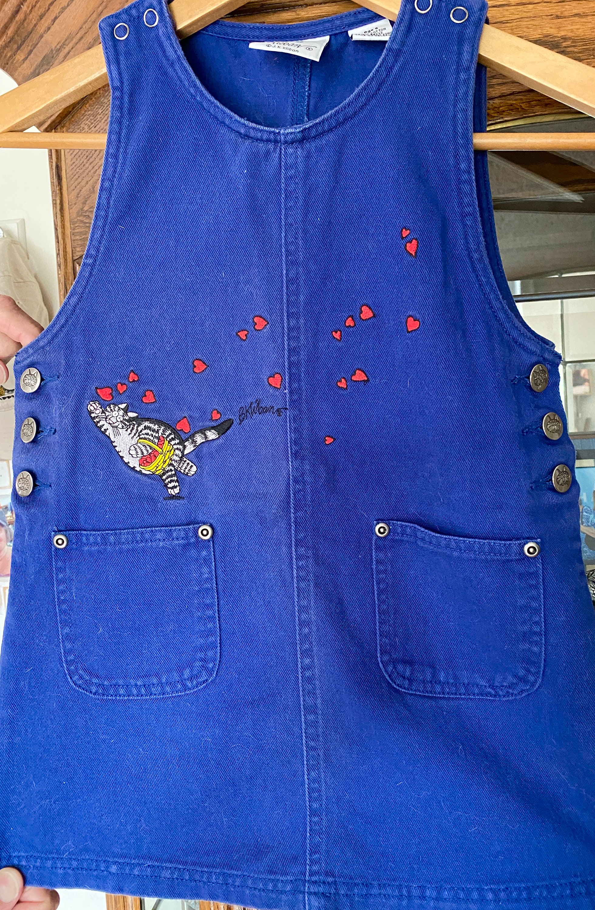 VERY RARE 1990's Vintage B Kliban Cat Embroidered "cat Throwing Hearts ...