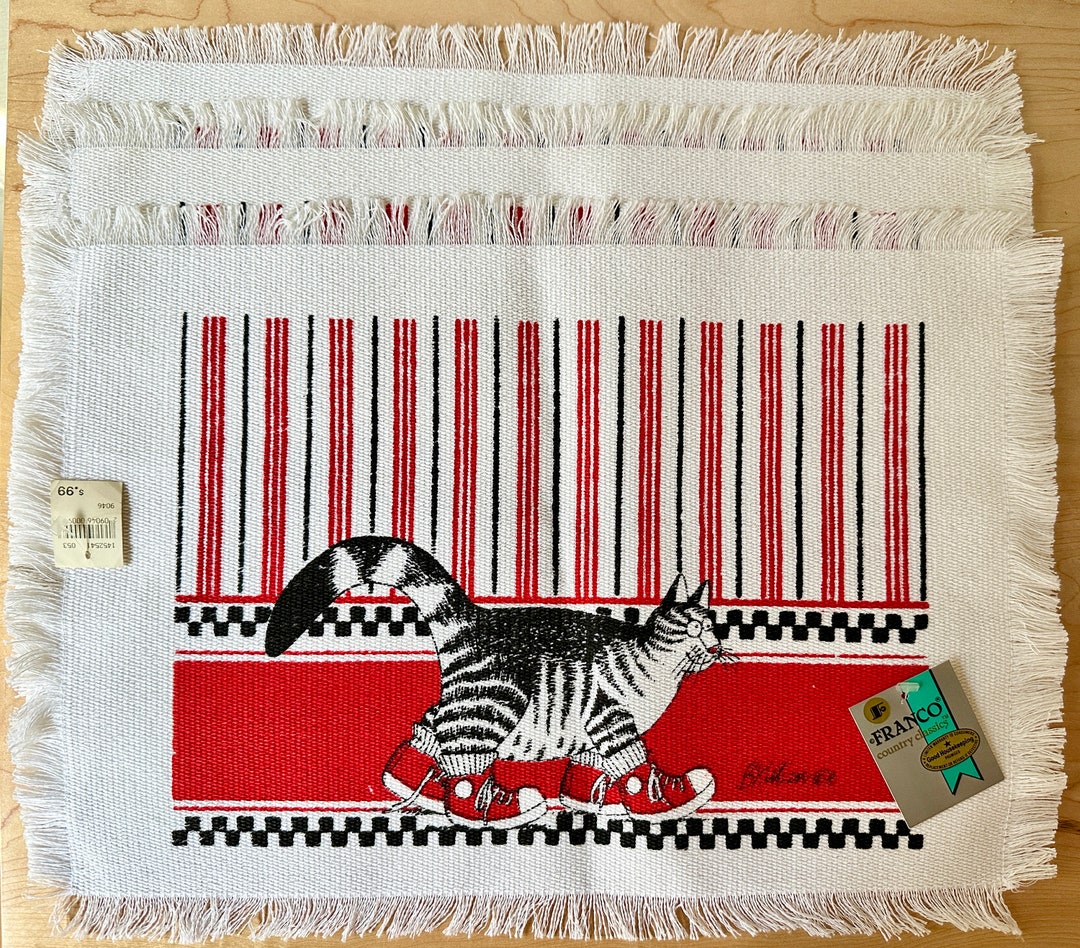 Set of 6 RARE Authentic 1990's Vintage B Kliban Cat Placemats. Cat in ...
