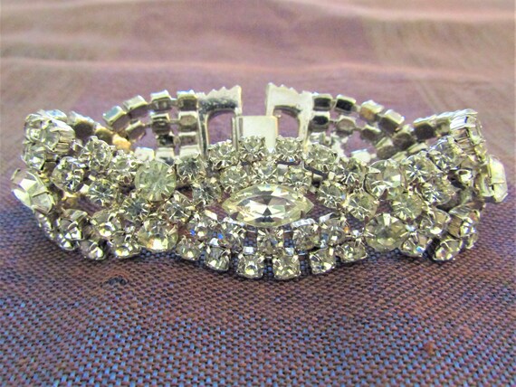 Vintage Hollywood Regency Rhinestone Bracelet Etsy
