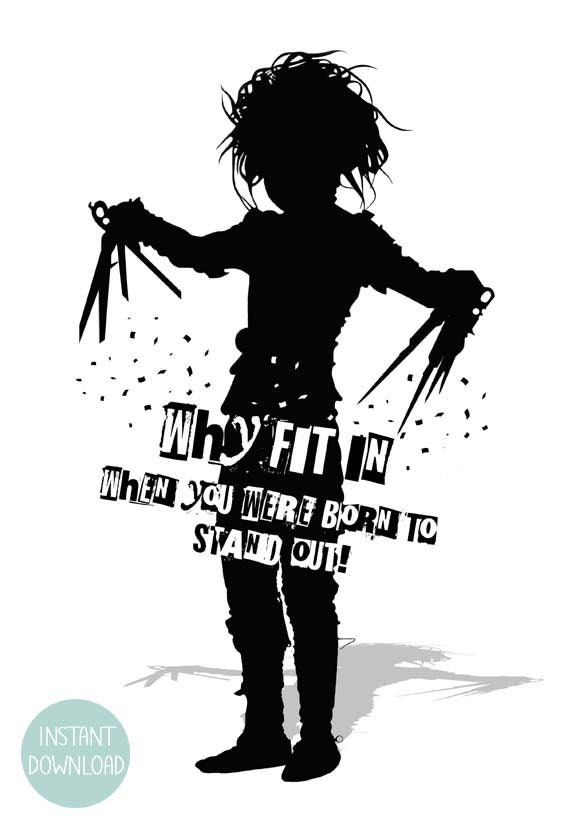 Printable Art Edward Scissorhands Print Silhouette Art - Etsy