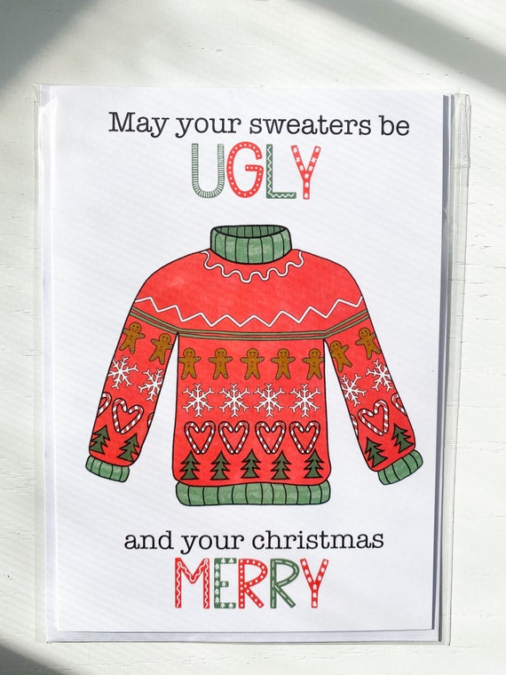 Ugly Christmas Sweater Christmas Card - Etsy
