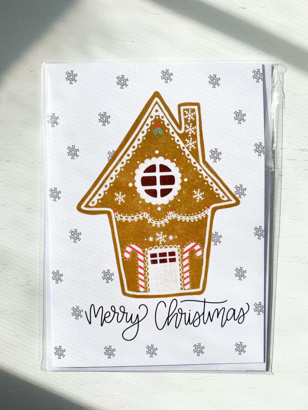 Gingerbread House Christmas Card - Etsy