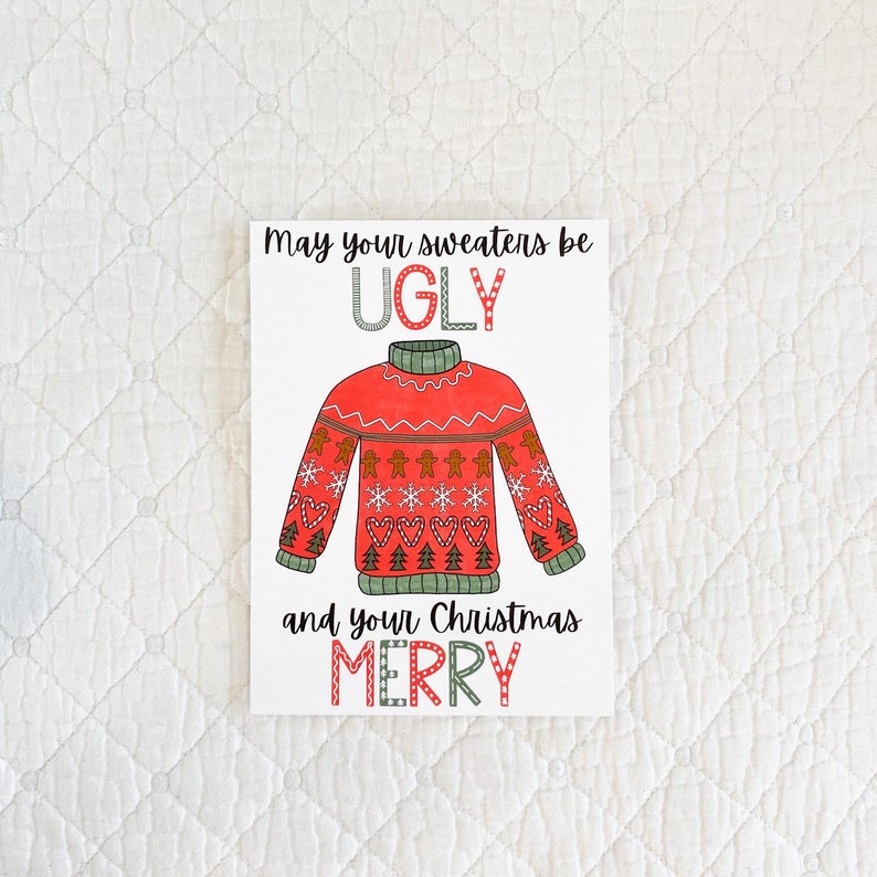 Ugly Christmas Sweater Christmas Card - Etsy