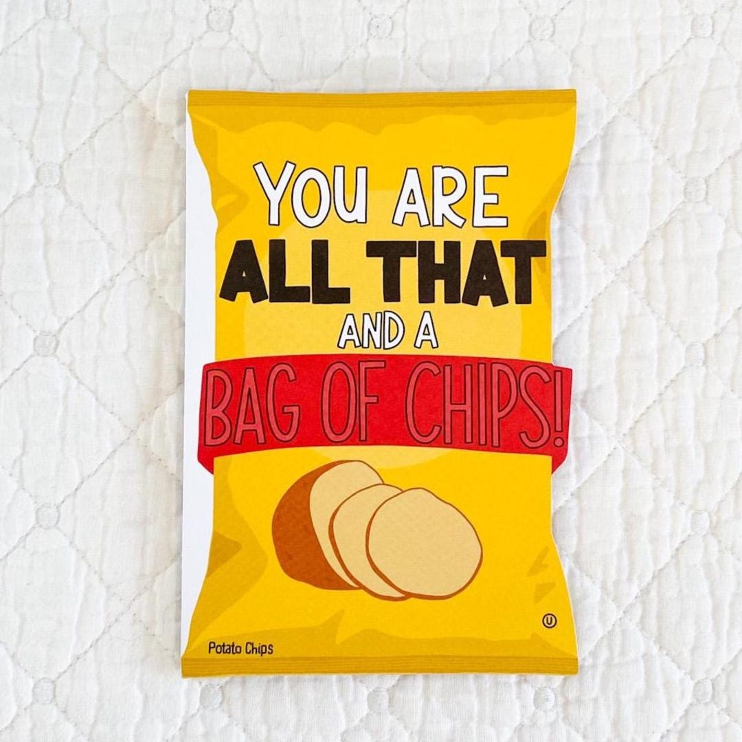 All That and a Bag of Chips Greeting Card - Etsy