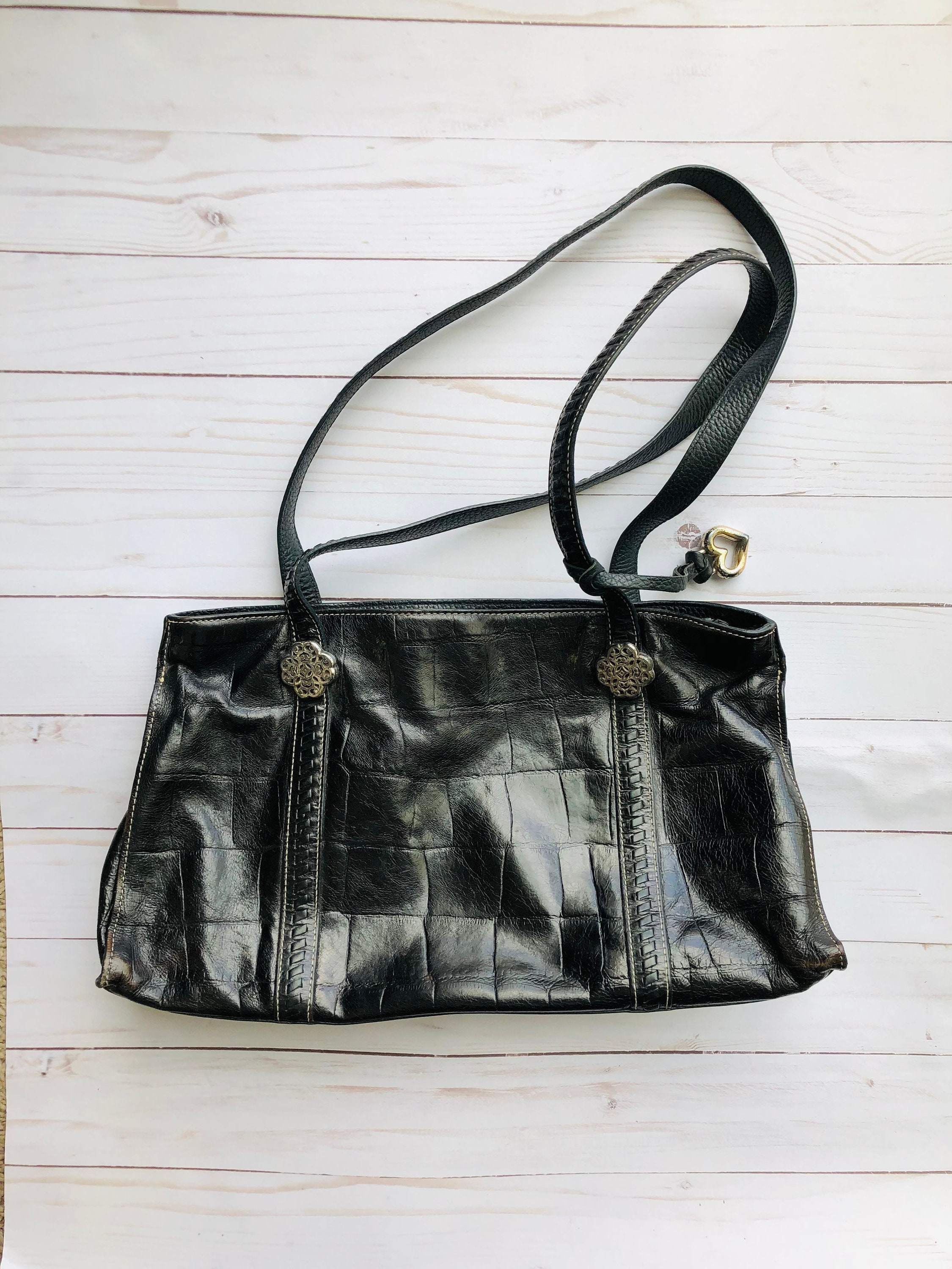 Black Leather Handbag Medium Rectangle Handbag With Two Top - Etsy