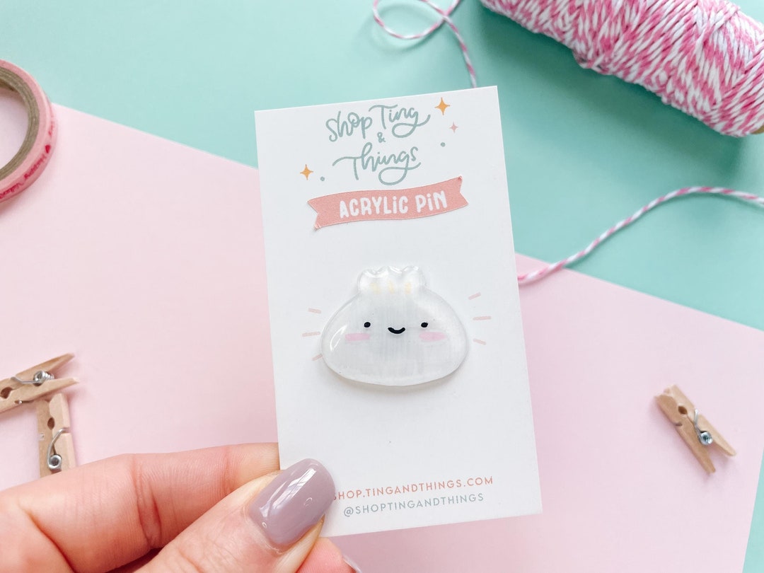Dumpling Dim Sum Bao Acrylic Pin | Cute Asian Food Handmade Acrylic ...