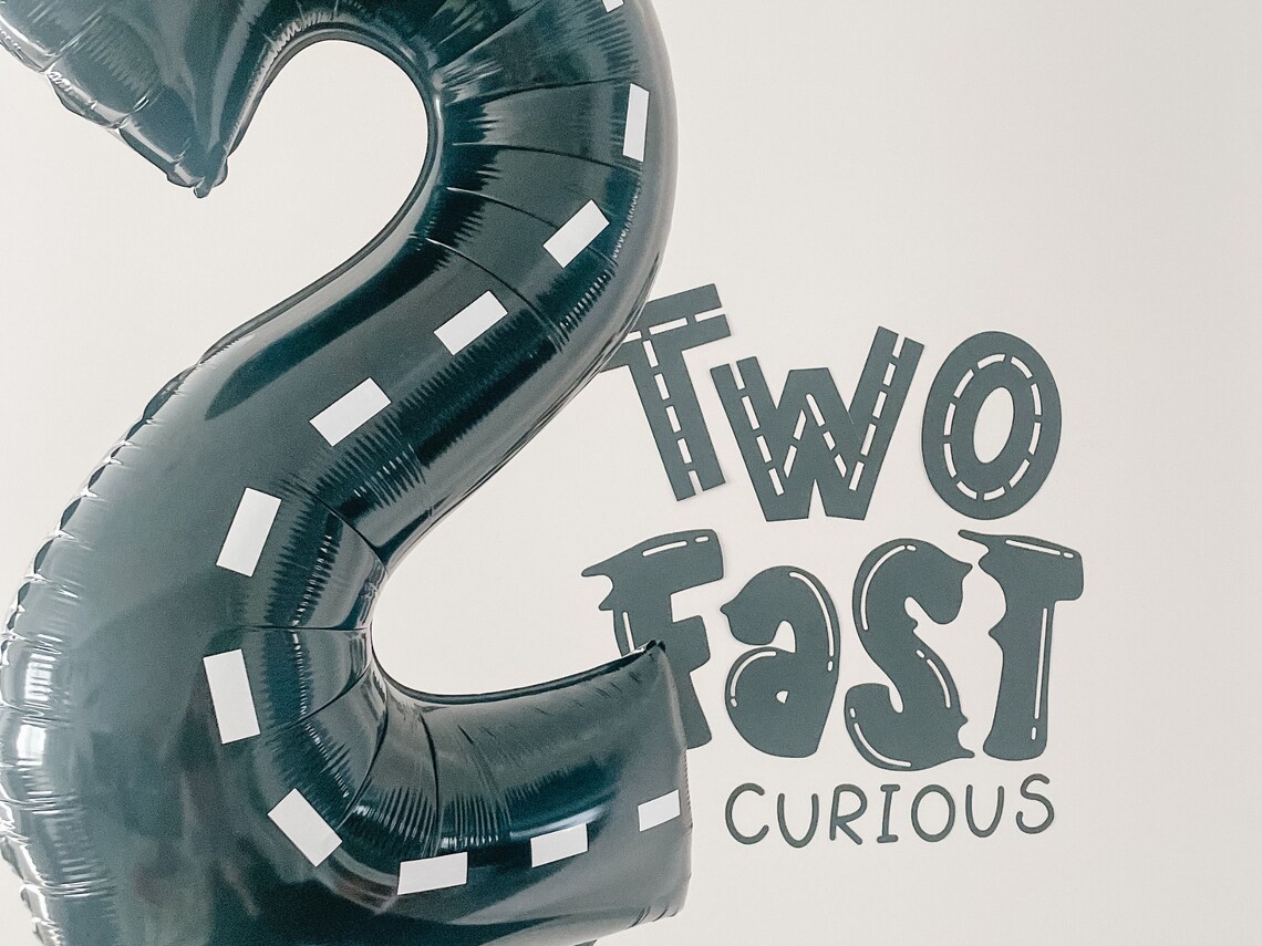 Two Fast 2 Curious Race Car Theme 2nd Birthday Party Digital - Etsy
