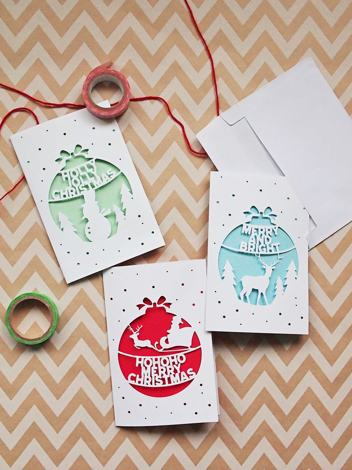 Christmas Cutout Card Digital Cut SVG File, Paper Cut Template ...