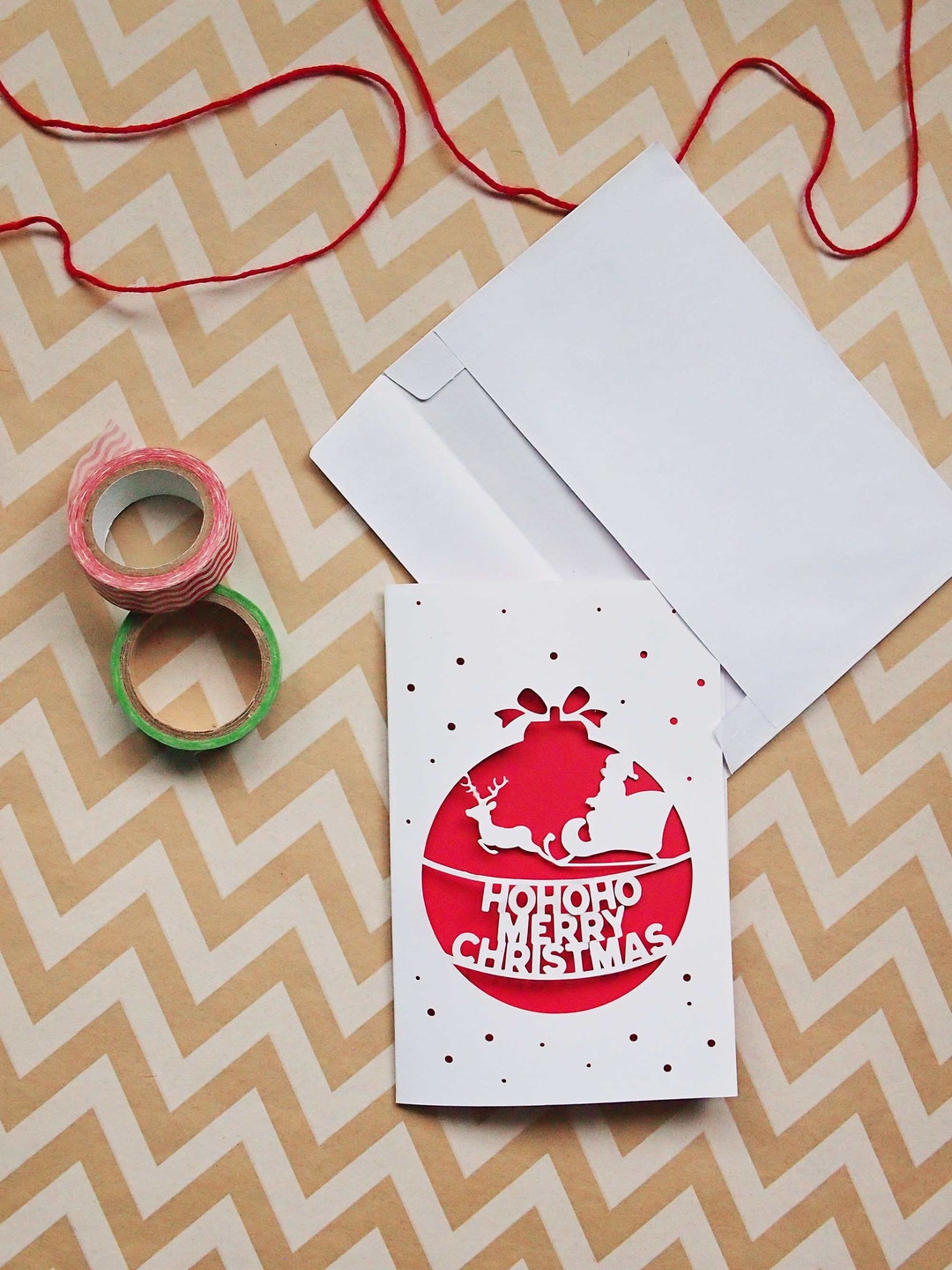 Christmas Cutout Card Digital Cut SVG File, Paper Cut Template ...
