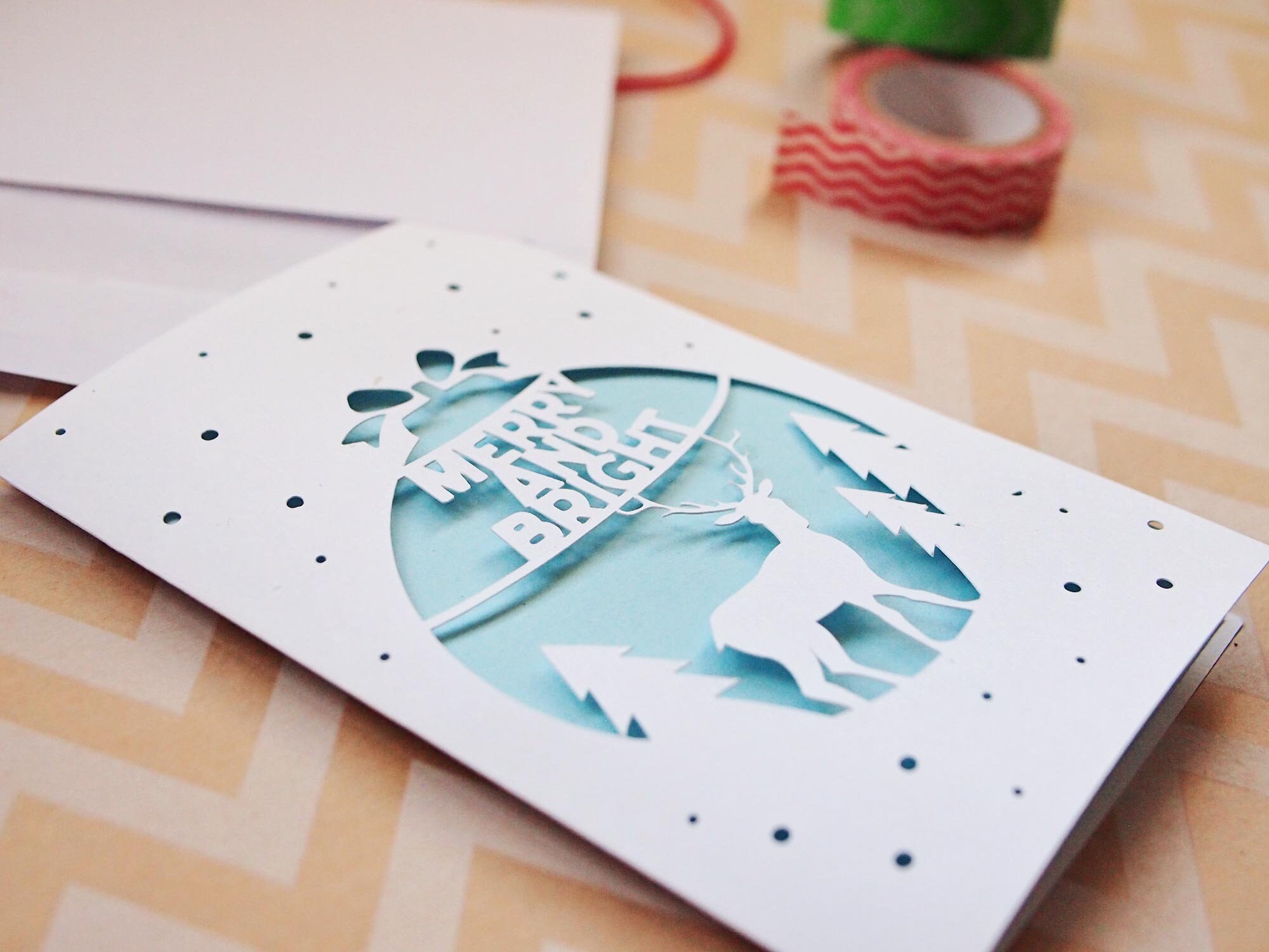 Christmas Cutout Card Digital Cut SVG File, Paper Cut Template ...