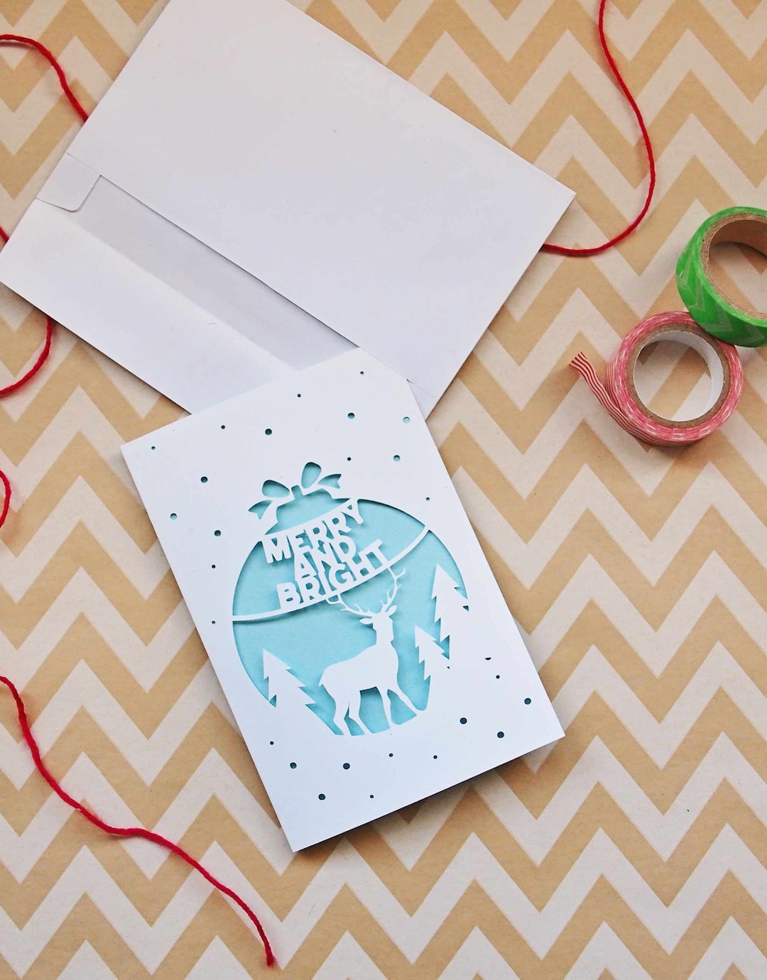 Christmas Cutout Card Digital Cut SVG File, Paper Cut Template ...
