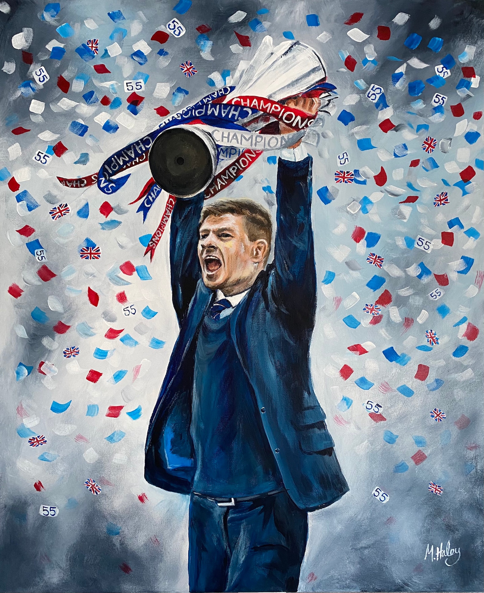 Steven Gerrard Champion Rangers 55 - Etsy UK