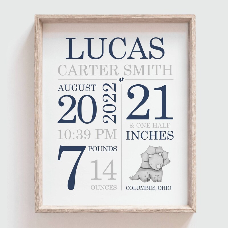 Birth Stats - Etsy