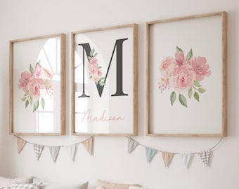 Letter E Wall Decor, Digital Download, Initial Wall Art, Nursery Letter ...