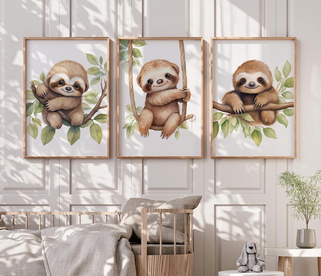 SLOTH Nursery Wall Art, Sloth Nursery Decor, Sloth Nursery Art Prints ...