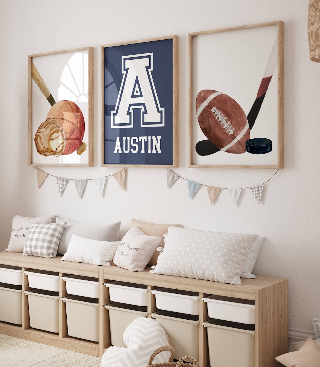Sports Nursery Wall Art, Kids Sports Wall Decor, Sports Nursery Print ...