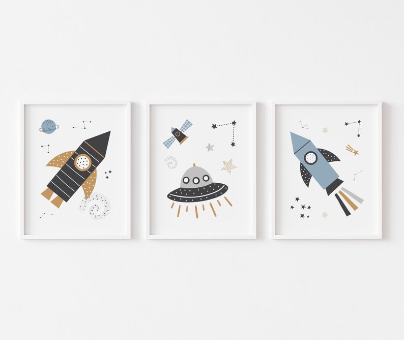 Space Nursery Decor Outer Space Nursery Wall Art Prints - Etsy