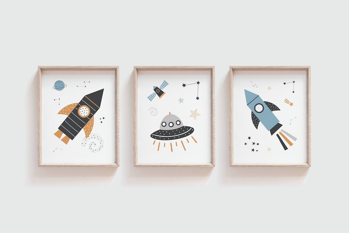 Space Nursery Decor Outer Space Nursery Wall Art Prints - Etsy