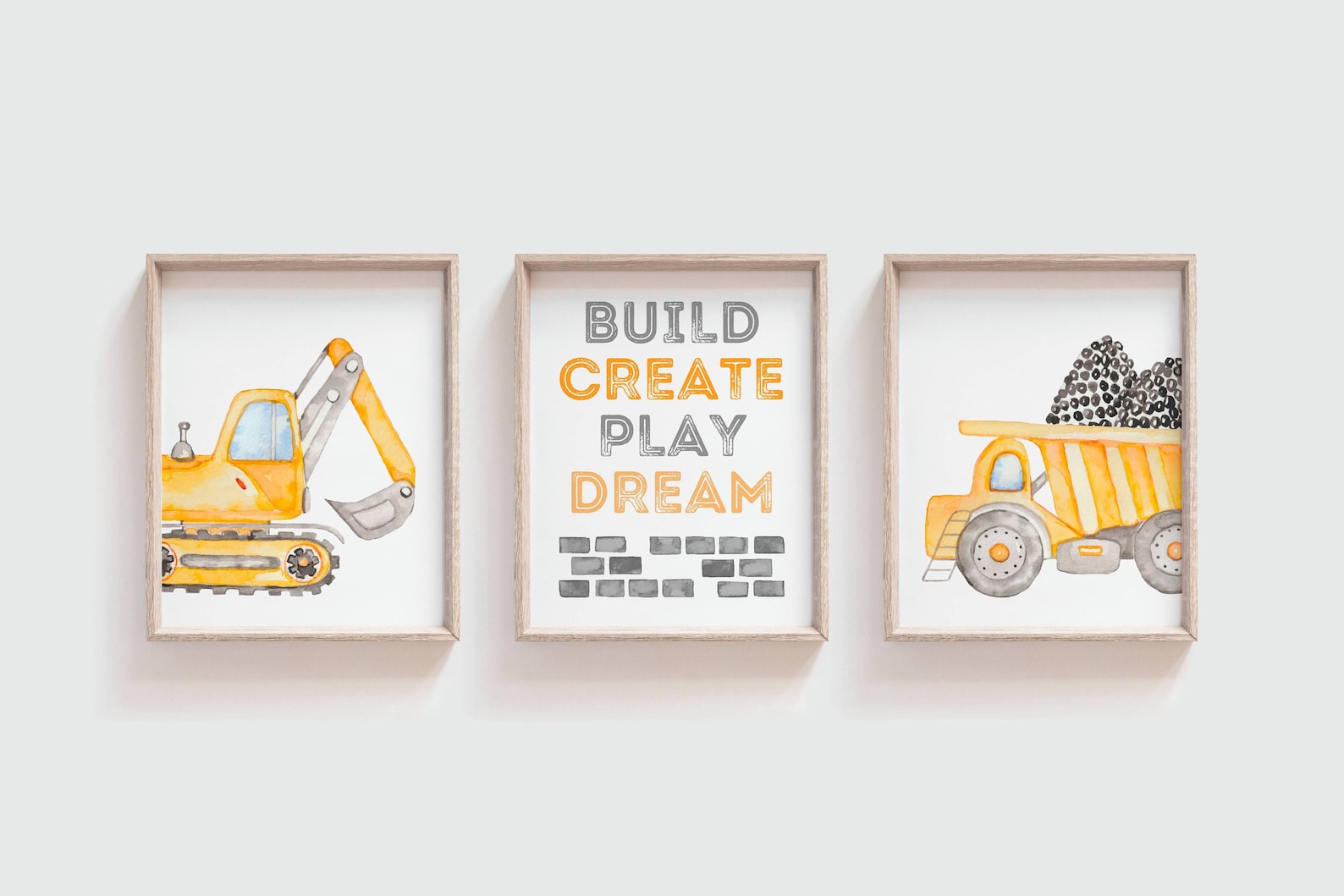 CONSTRUCTION Nursery Decor DUMP TRUCK Nursery Wall Art - Etsy