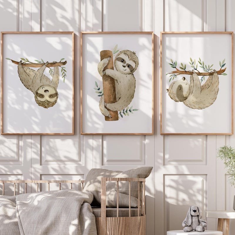 Sloth Nursery Art - Etsy