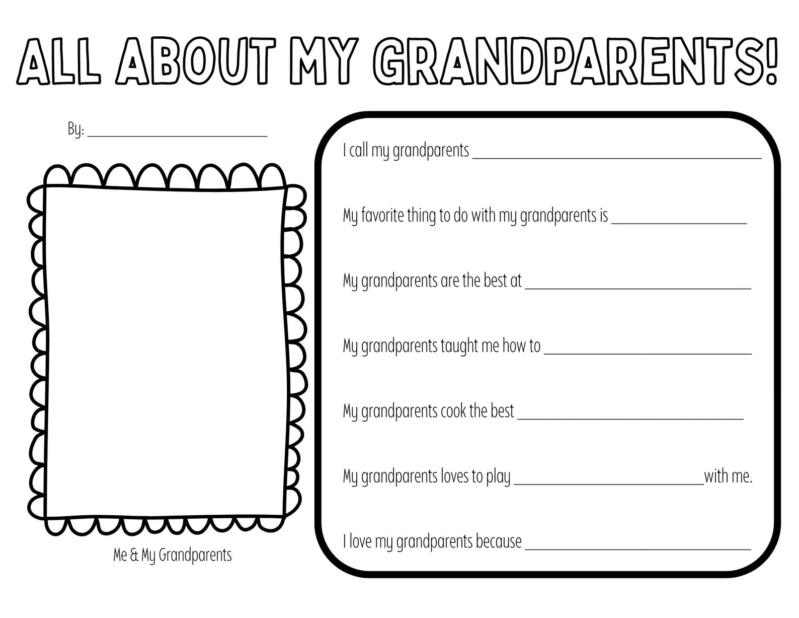 Grandparents’ Day About Me Printable | Grandpa, Grandma, Grandparents ...