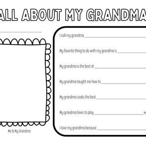 Grandparents’ Day About Me Printable | Grandpa, Grandma, Grandparents ...