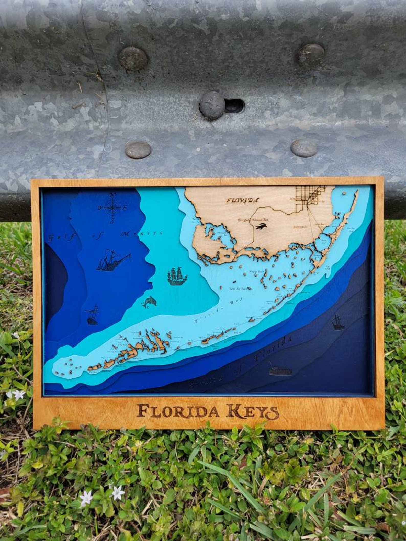florida-keys-map-wood-map-map-etsy