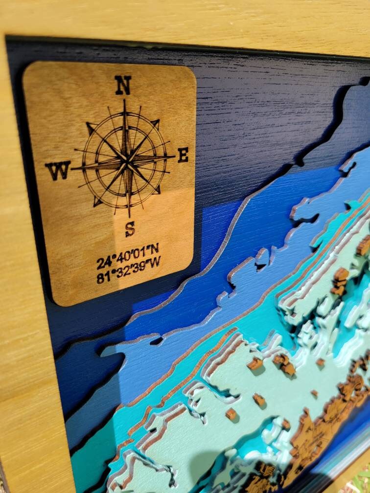 Florida Keys Map Upper Keys Map Wood Map Florida Map - Etsy Canada