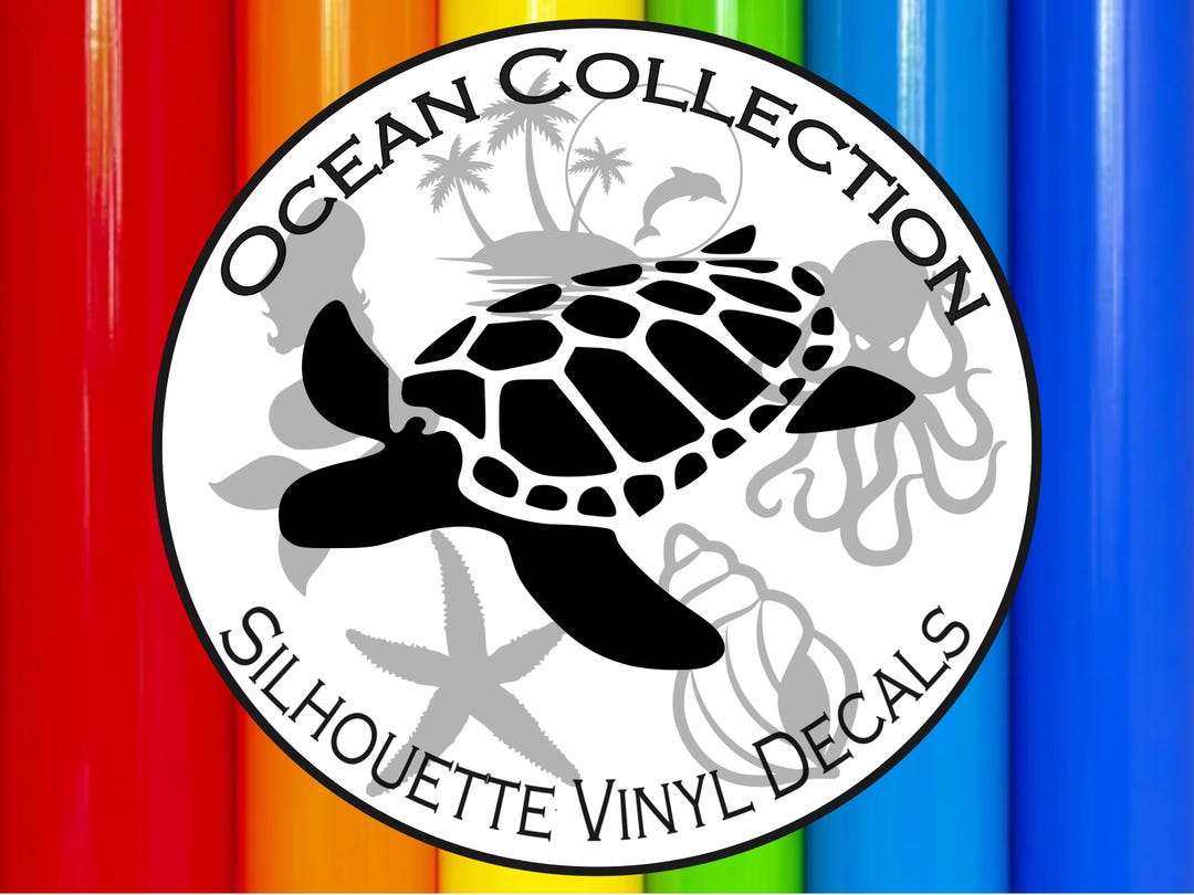 4"-12" Ocean Theme Collection Silhouette Vinyl Decal – Tumbler, Laptop ...