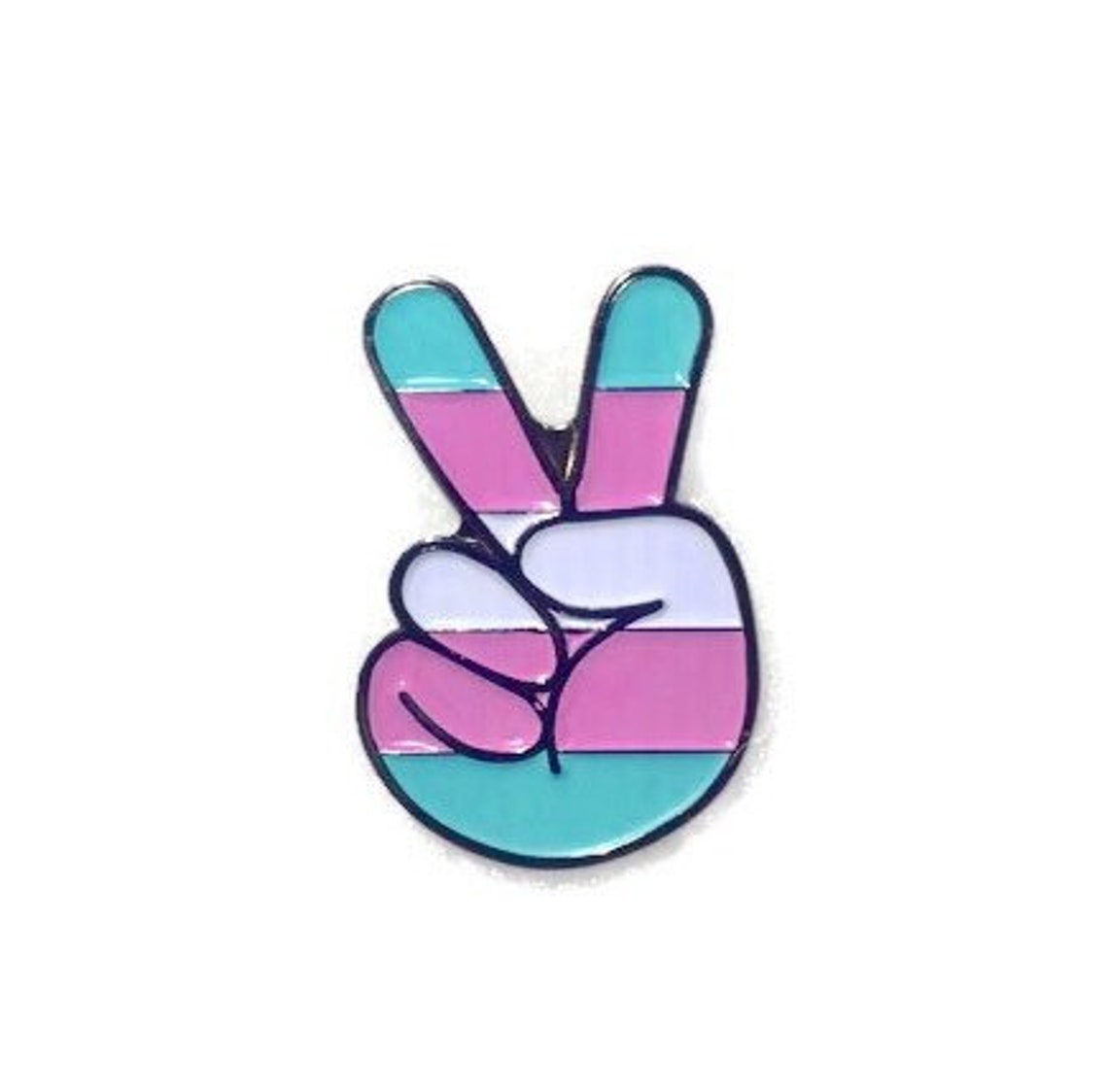 Pastel Transgender Pride Flag Pin / Trans Flag Peace Sign | Etsy