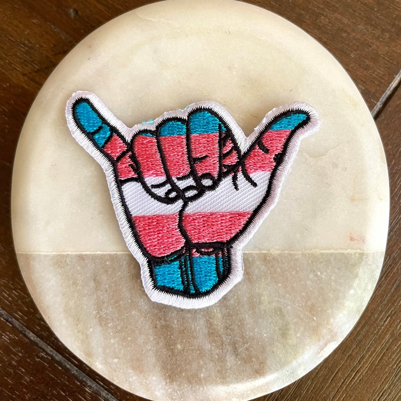 LGBTQ Accessories / Trans Pride Flag / Embroidered Patches / - Etsy