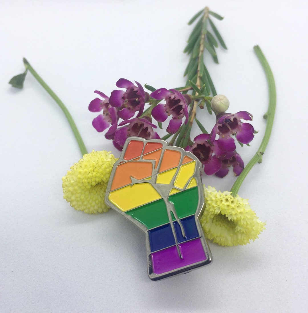 Rainbow Pride Fist Enamel Pin – LGBTQ Resist Symbol - Etsy